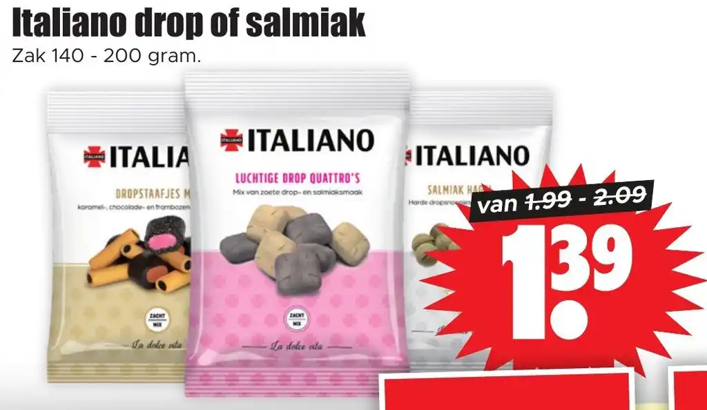Italiano drop of salmiak aanbieding bij Dirk