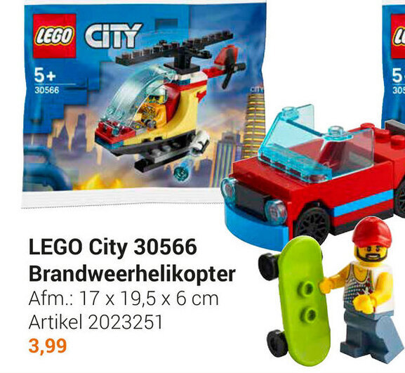 Lego City 30566 Brandweerhelikopter 17 x 19,5 x 6cm aanbieding bij Lobbes
