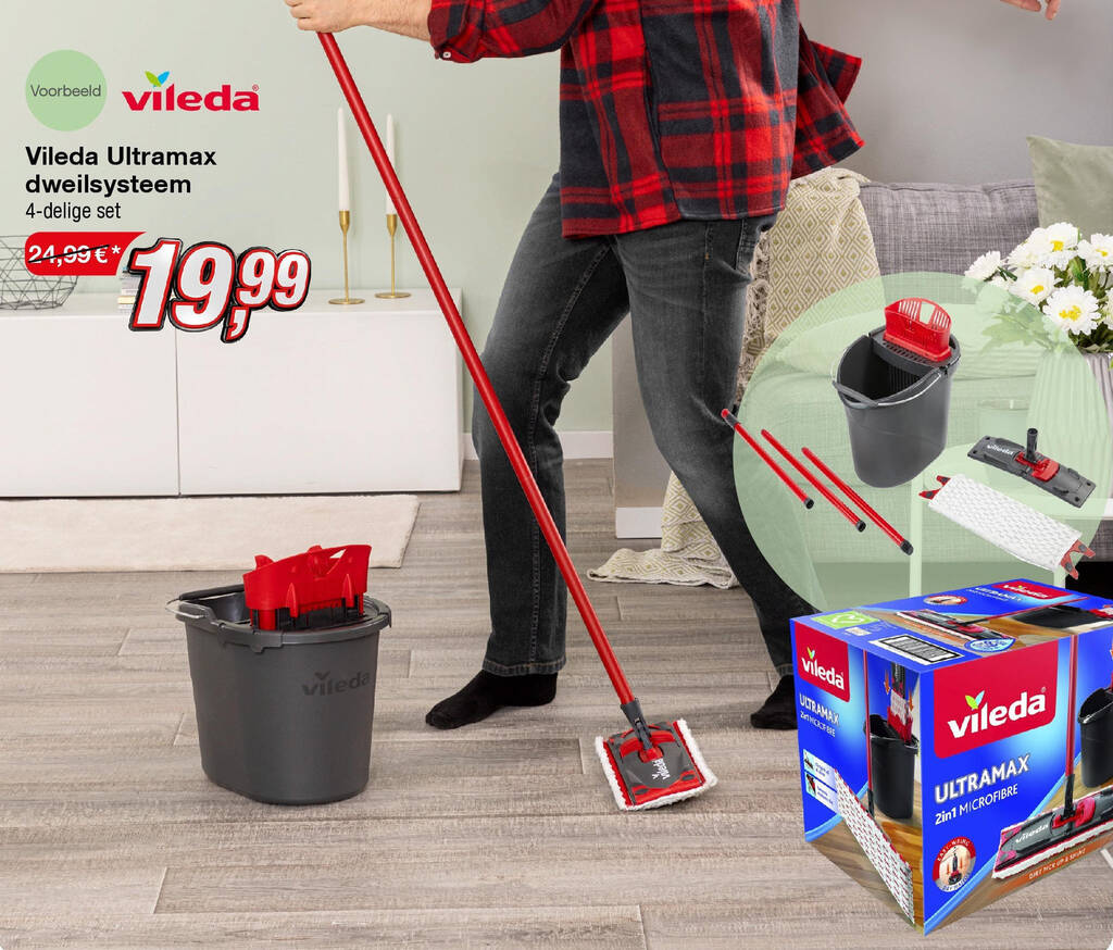Vileda Ultramax dweilsysteem 4-delige set aanbieding bij Kik