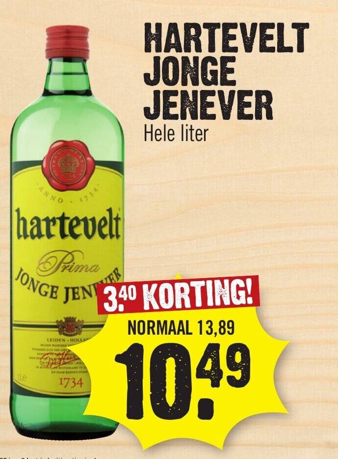 HARTEVELT JONGE JENEVER aanbieding bij Super Dirck 3