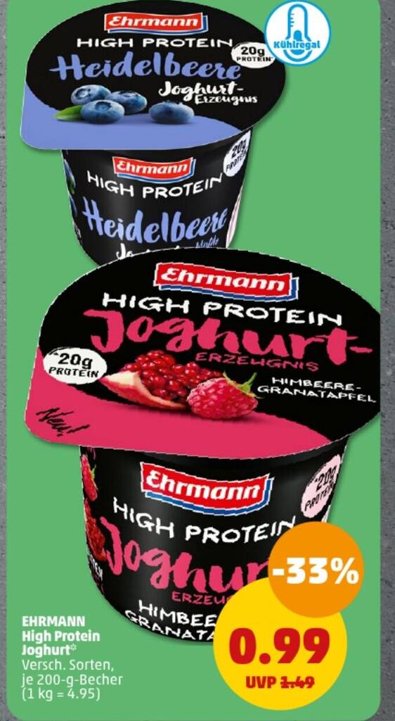 EHRMANN High Protein Joghurt aanbieding bij PENNY DE