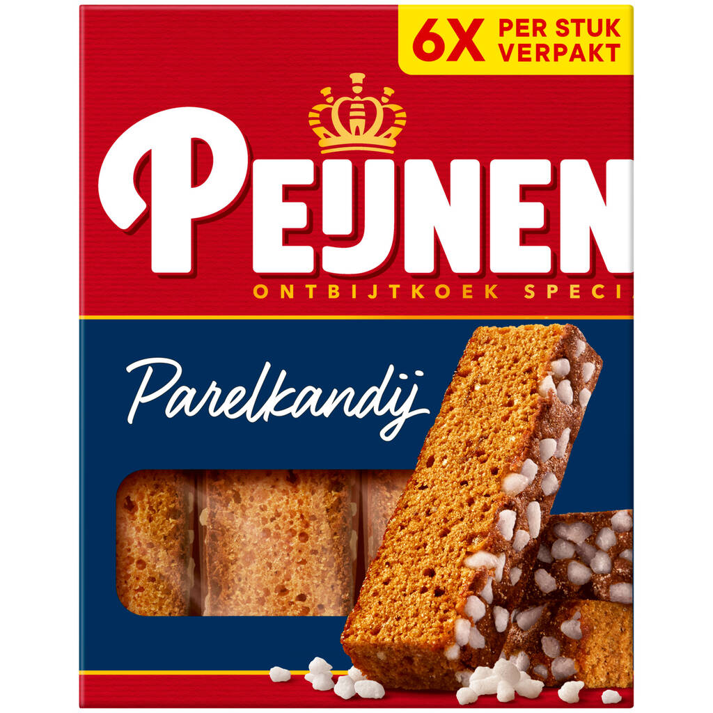 Peijnenburg ontbijtkoekrepen parelkandij 6 stuks 1+1 GRATIS aanbieding ...
