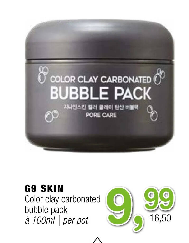 G9 skin color clay carbonated bubble pack aanbieding bij Amazing Oriëntal