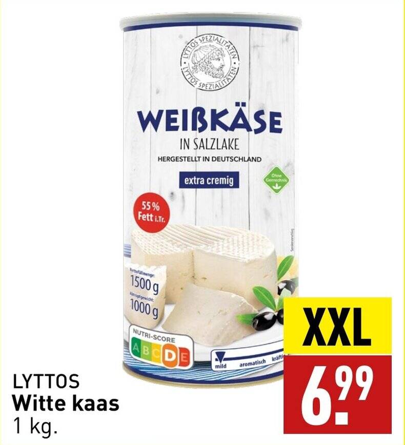 Witte kaas 1kg aanbieding bij ALDI