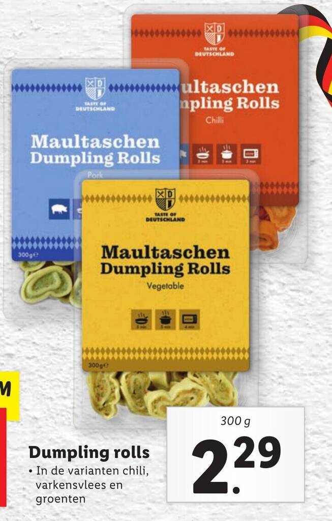 Dumpling rolls 300g aanbieding bij Lidl