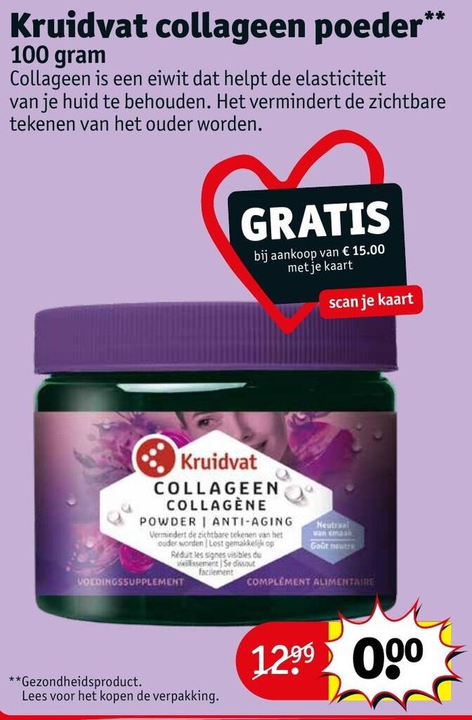Collageen poeder aanbieding bij Kruidvat