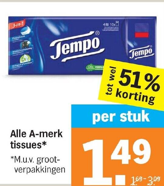 Alle A-merk tissues aanbieding bij Albert Heijn