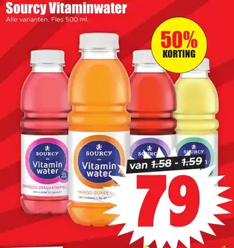 Sourcy Vitaminwater 500ml aanbieding bij Dirk