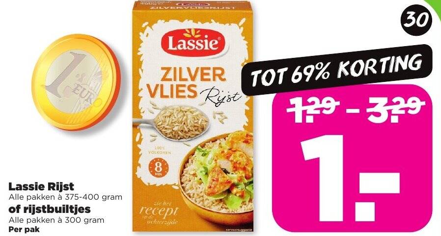 Lassie Rijst of rijstbuiltjes aanbieding bij PLUS