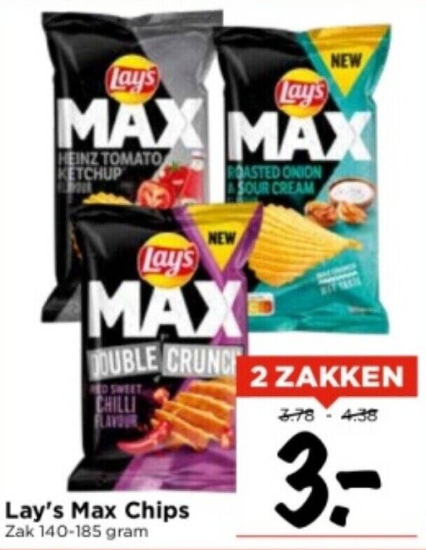 Lay's Max Chips aanbieding bij Vomar Voordeelmarkt