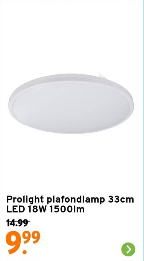 Prolight plafondlamp 33cm LED 18W 1500lm aanbieding bij GAMMA