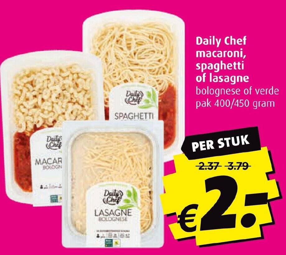 Daily Chef macaroni, spaghetti of lasagne aanbieding bij Boni