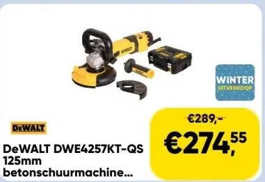 Dewalt dwe4257kt-qs 125mm betonschuurmachine 1.500w aanbieding bij ...