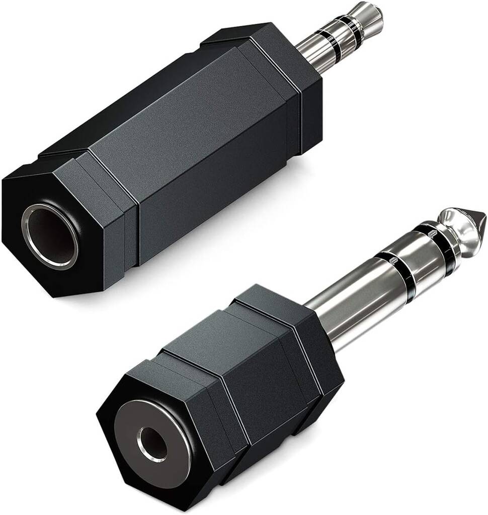 Deleycon 2 stuks stereo audio jack-adapter 3,5mm jack-adapter + 6,3mm ...