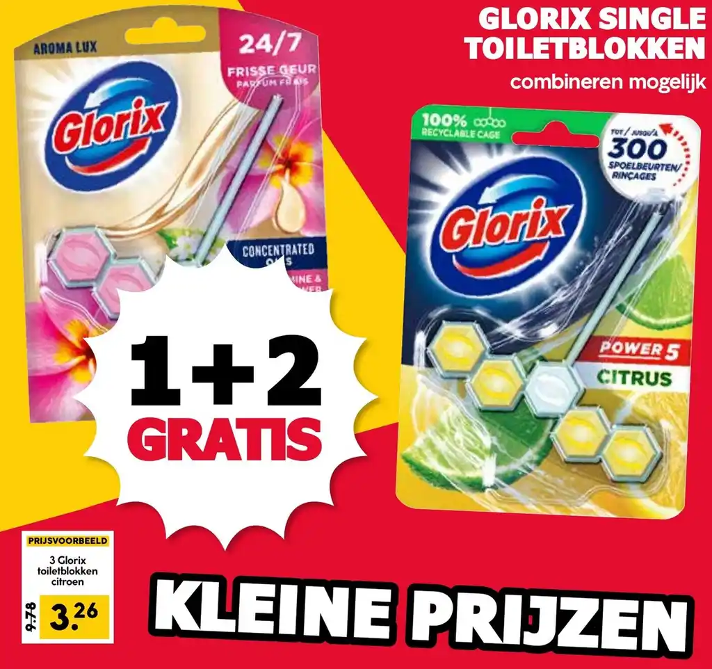 GLORIX SINGLE TOILETBLOKKEN aanbieding bij De Boerenschuur