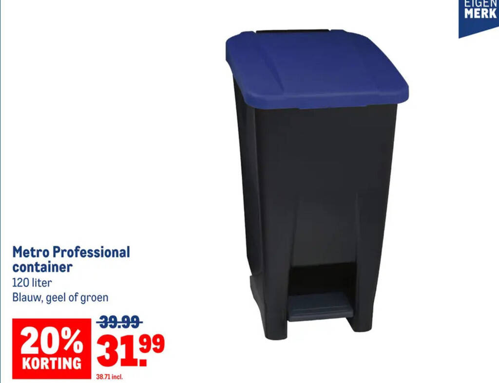 Metro Professional container 120 liter aanbieding bij Makro