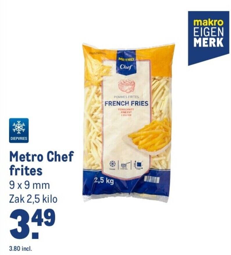 Metro Chef frites 2.5 Kilo aanbieding bij Makro