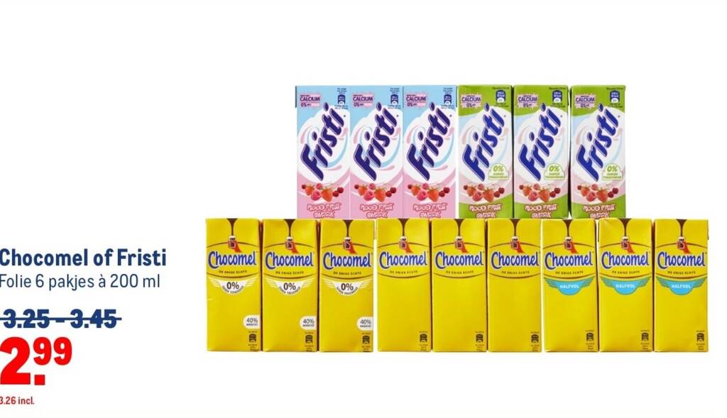 Chocomel of Fristi 200 ml aanbieding bij Makro
