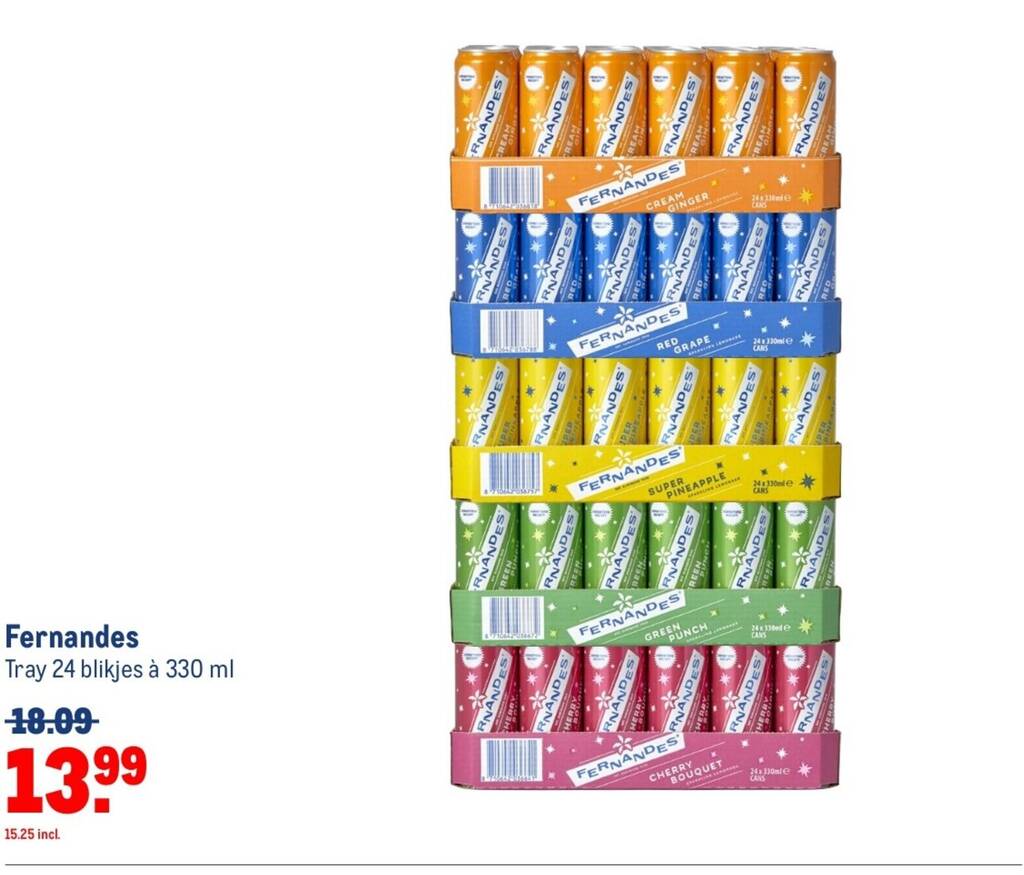 Fernandes 330mle aanbieding bij Makro