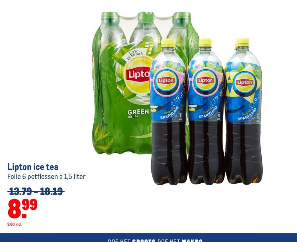 Lipton ice tea 1.5 liter aanbieding bij Makro