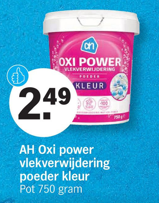 AH Oxi power vlekverwijdering poeder kleur aanbieding bij Albert Heijn