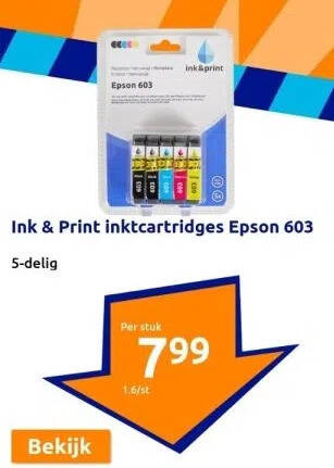 Ink & print inktcartridges epson 603 aanbieding bij Action