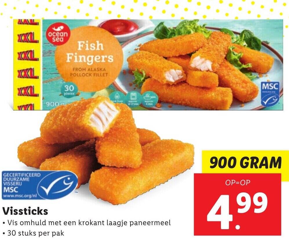 Vissticks 900g aanbieding bij Lidl