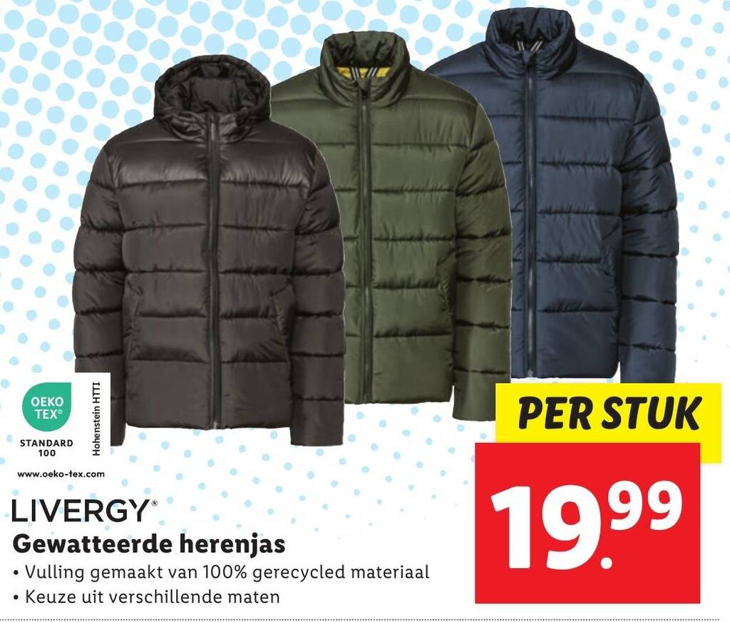 LIVERGY Gewatteerde herenjas aanbieding bij Lidl