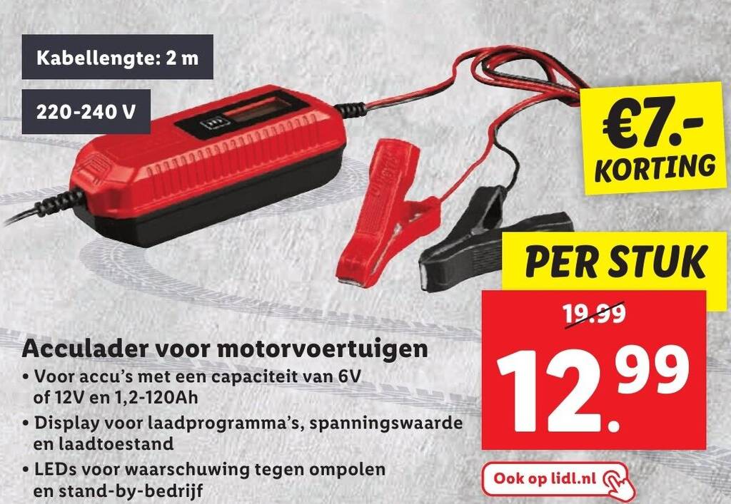 Acculader voor motorvoertuigen aanbieding bij Lidl