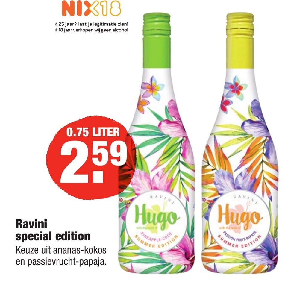 Ravini Hugo special edition 750ml aanbieding bij ALDI