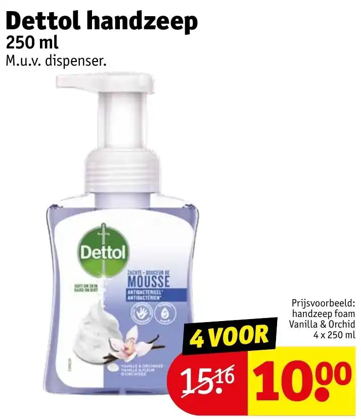Dettol handzeep 250ml aanbieding bij Kruidvat