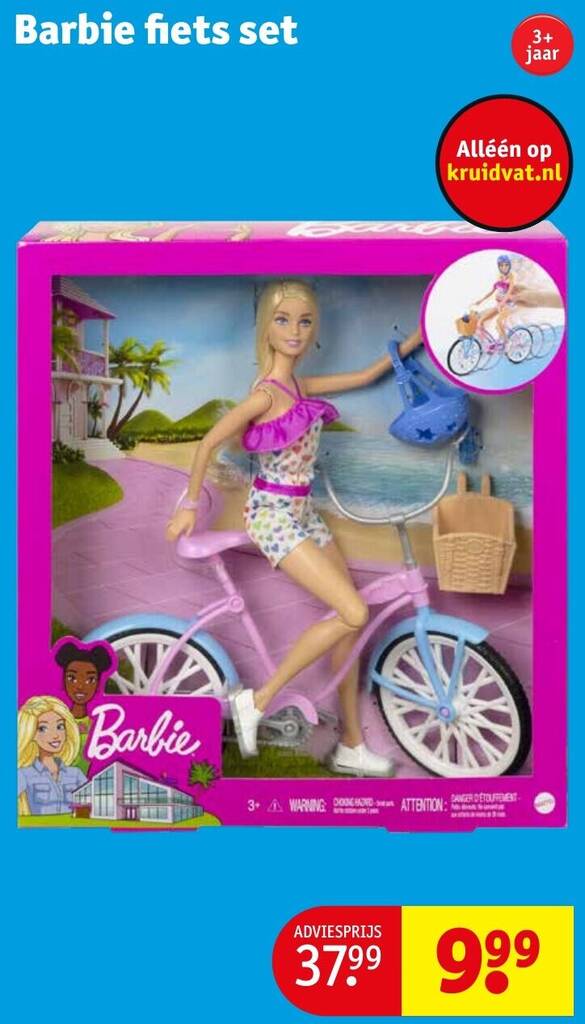 Barbie fiets set aanbieding bij Kruidvat