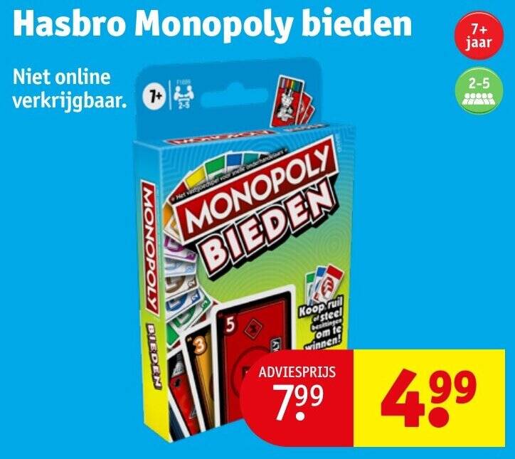 Hasbro Monopoly bieden aanbieding bij Kruidvat