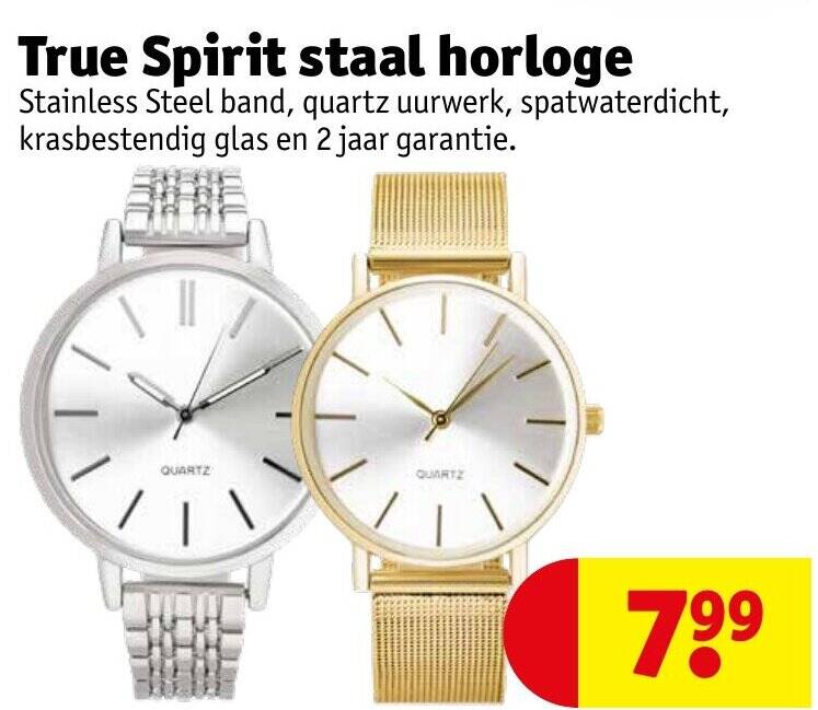 True Spirit staal horloge aanbieding bij Kruidvat