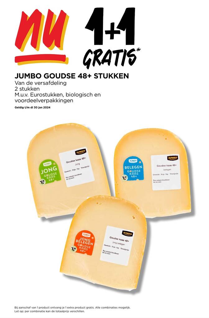 JUMBO GOUDSE 48+ STUKKEN 1+1 GRATIS aanbieding bij Jumbo