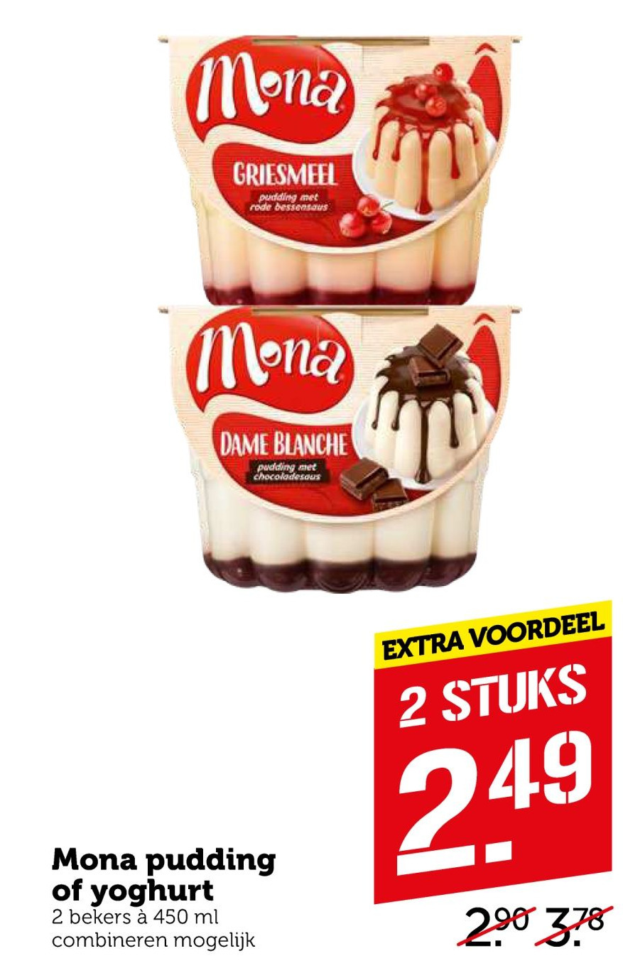 Mona pudding of yoghurt aanbieding bij Coop