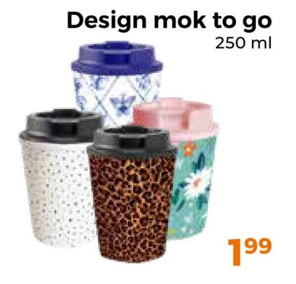 Design mok to go 250ml aanbieding bij Trekpleister