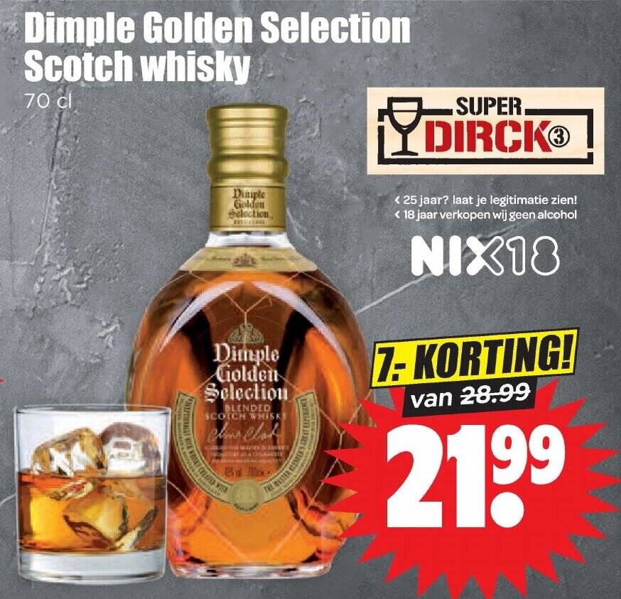 Dimple Golden Selection Scotch whisky 70 cl aanbieding bij Dirk