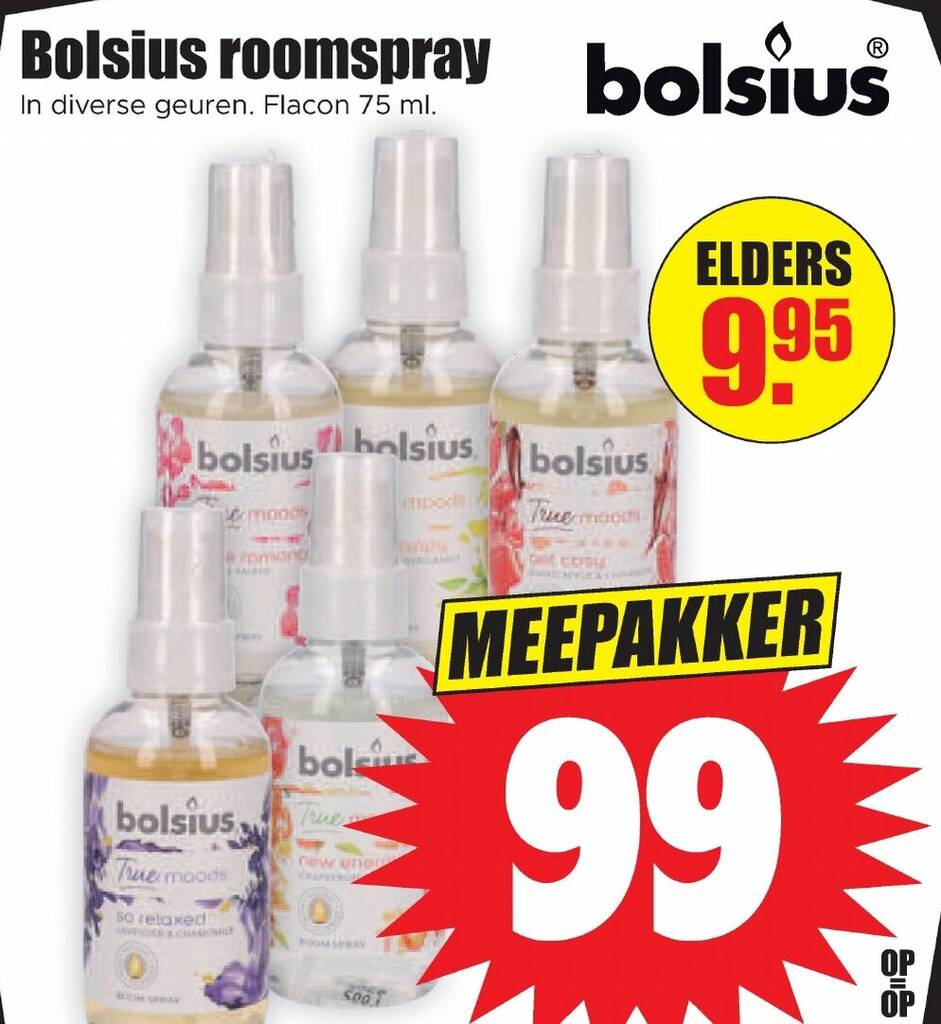 Bolsius roomspray 75ml aanbieding bij Dirk
