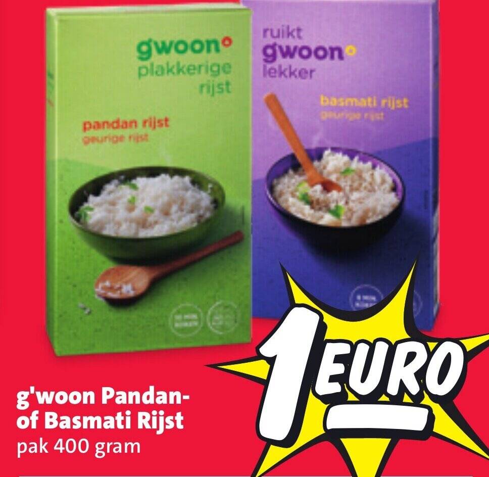 g'woon Pandan of Basmati Rijst aanbieding bij Nettorama