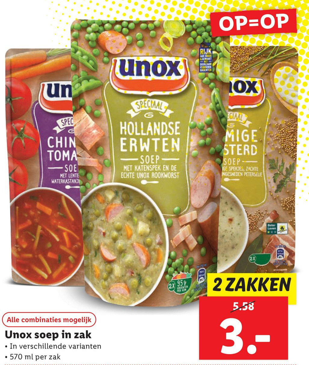 Unox soep in zak aanbieding bij Lidl