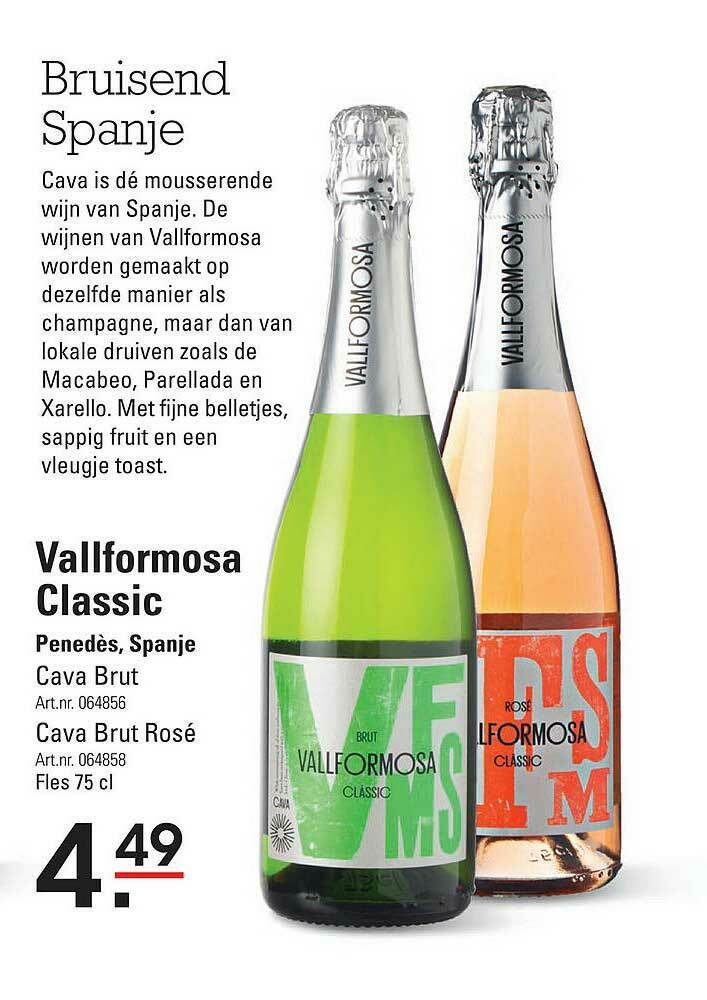 Vallformosa Classic Cava Brut Of Cava Brut Rosé aanbieding bij Sligro