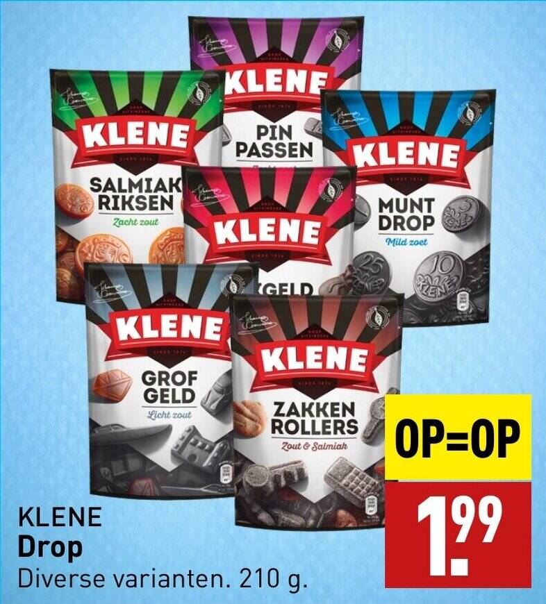 KLENE Drop 210g aanbieding bij ALDI