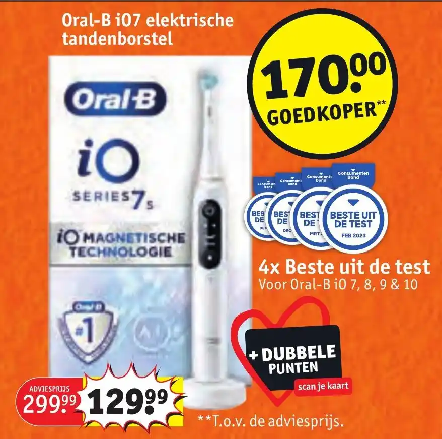 Oral-B 107 elektrische tandenborstel aanbieding bij Kruidvat