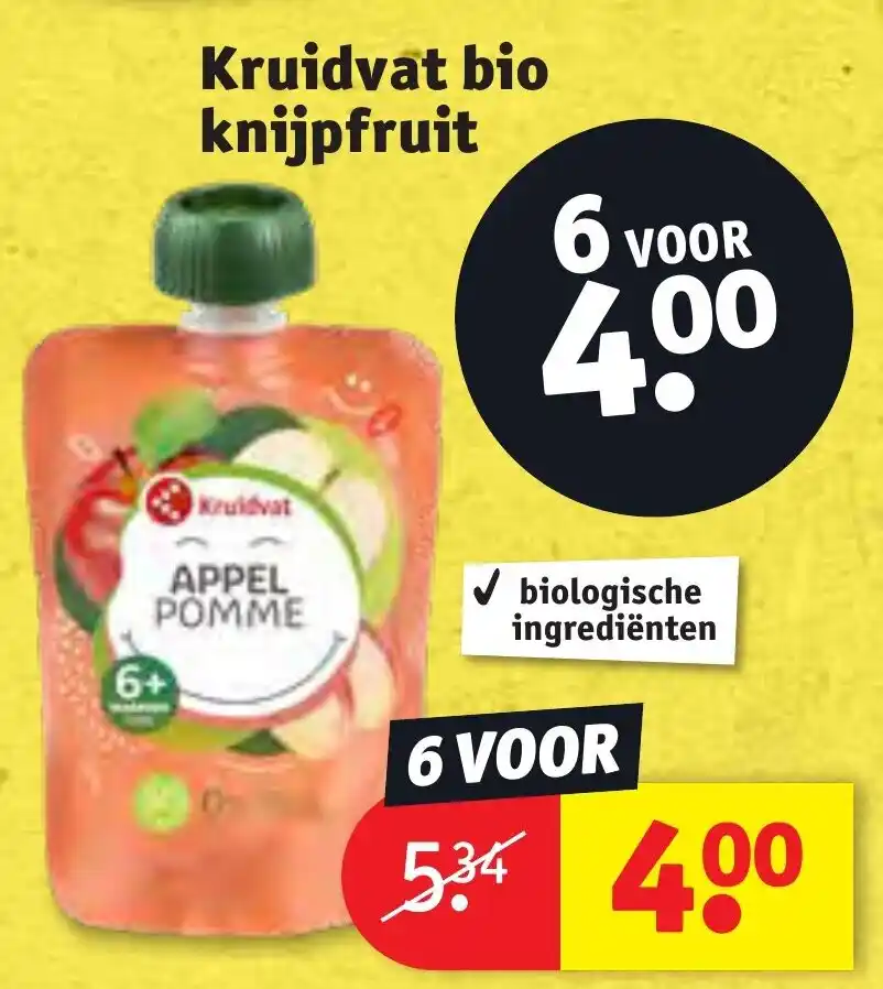 Bio knijpfruit aanbieding bij Kruidvat