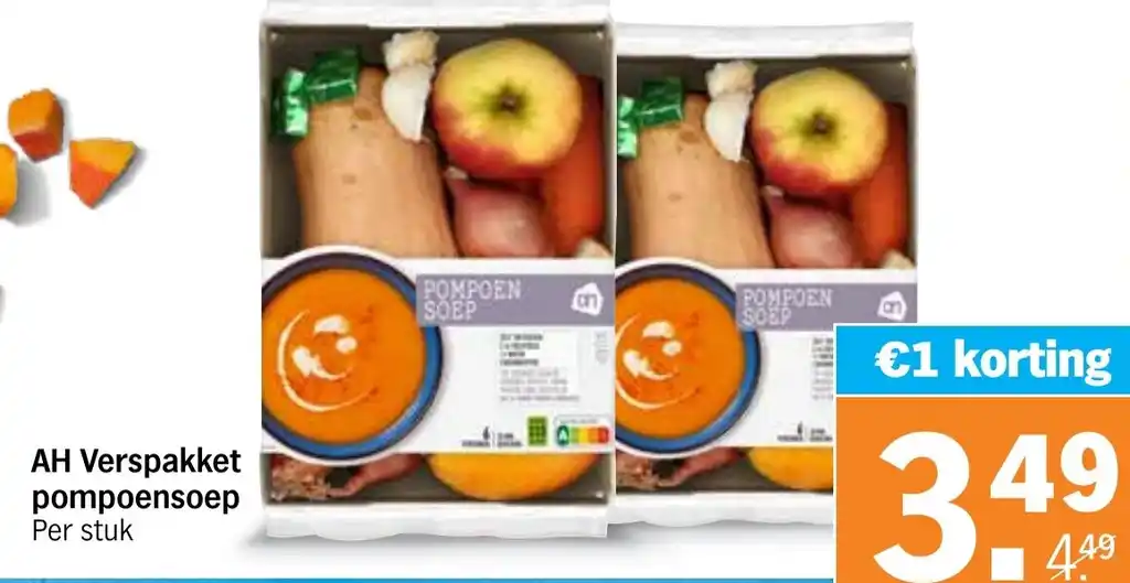 AH Verspakket pompoensoep aanbieding bij Albert Heijn