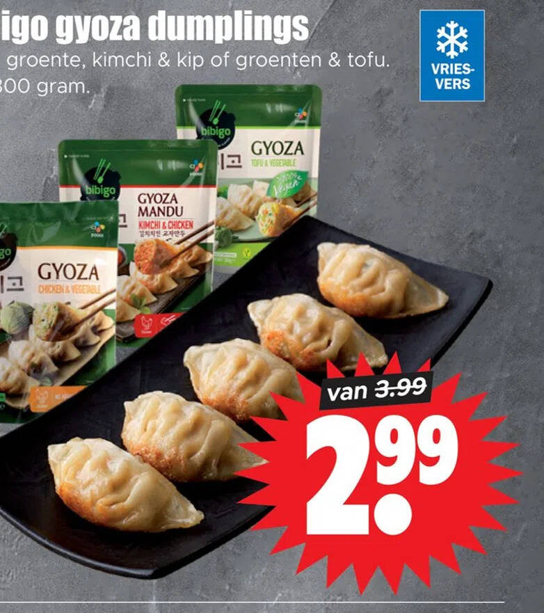 Bibigo gyoza dumplings aanbieding bij Dirk
