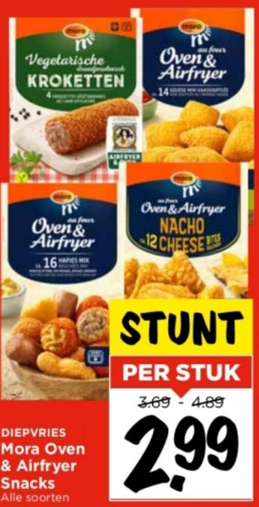 Mora oven & airfryer snacks per stuk aanbieding bij Vomar Voordeelmarkt