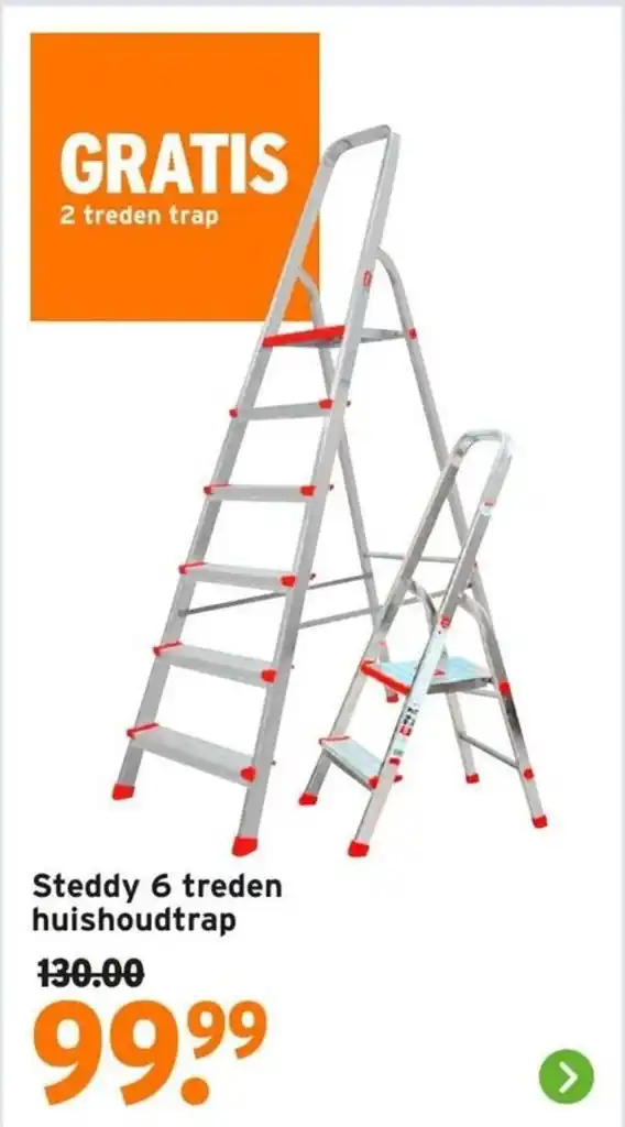 Steddy 6 treden huishoudtrap aanbieding bij GAMMA