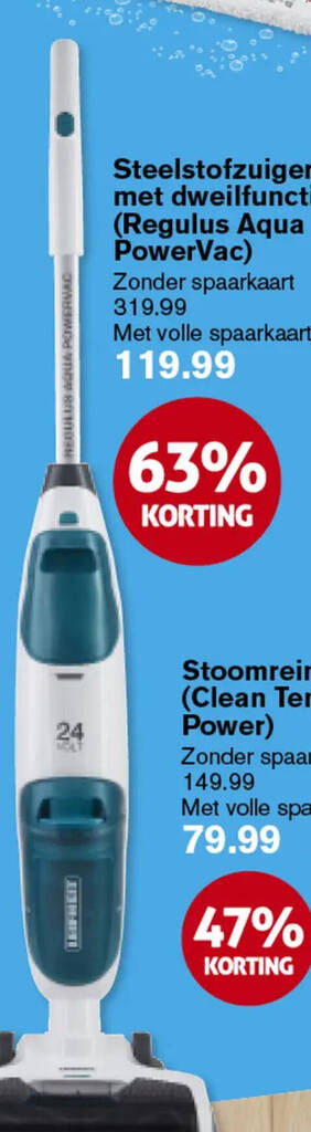 Steelstofzuiger met dweilfunctie (Regulus Aqua PowerVac) aanbieding bij ...